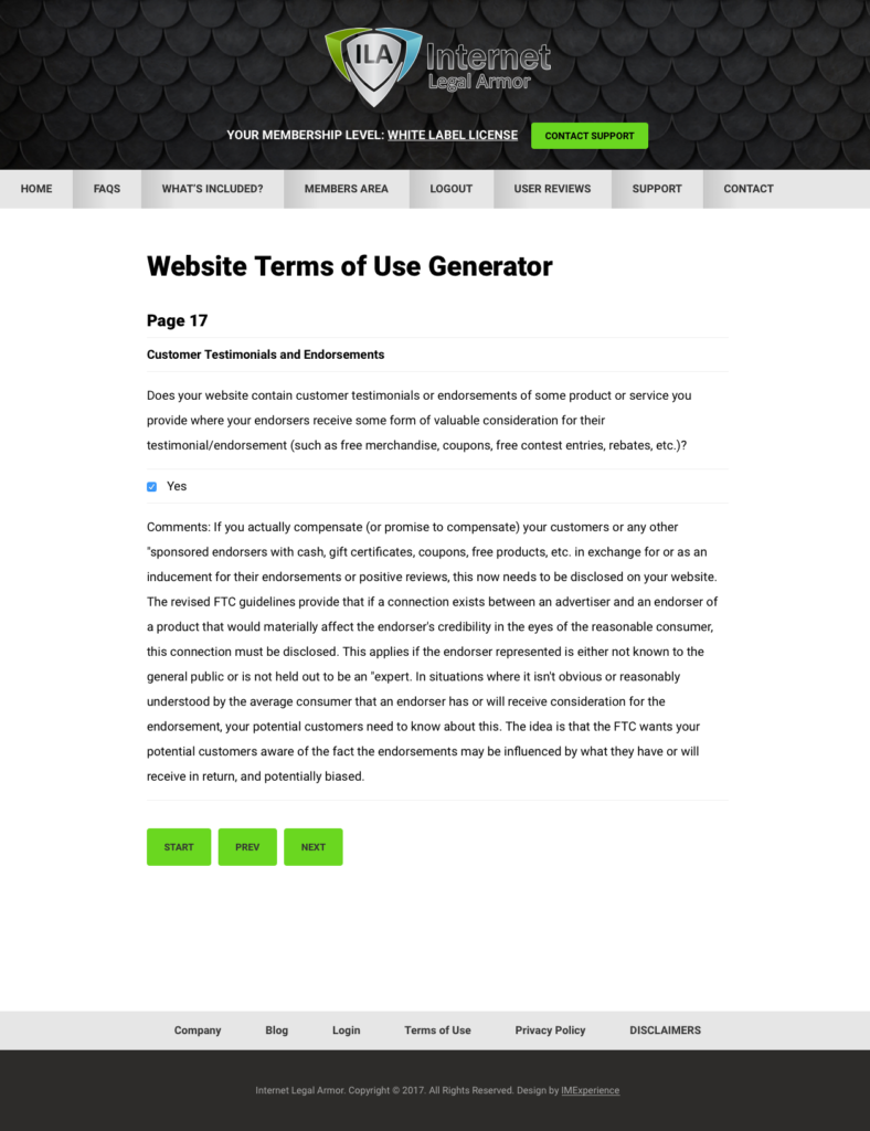 Website Terms of Use Generator (General Visitor Use)