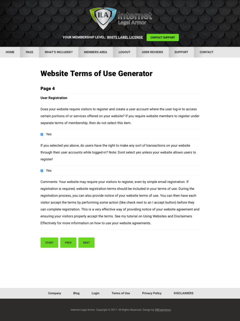 Website Terms of Use Generator (General Visitor Use)
