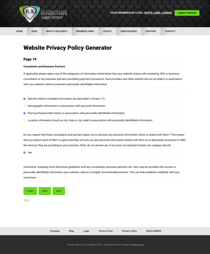 Website Privacy Policy Generator Description